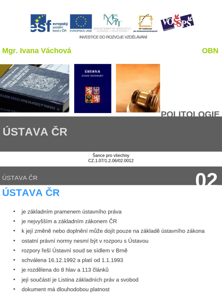 Ustava CR | PDF