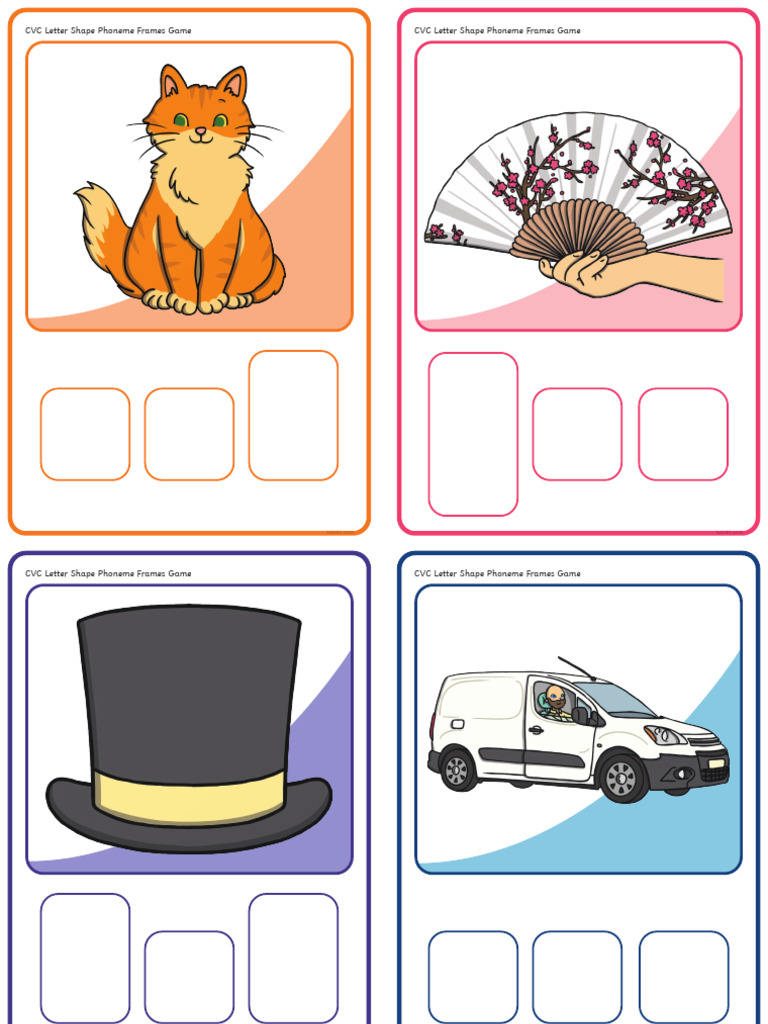 CVC Letter Shape Phoneme Frames Game | PDF