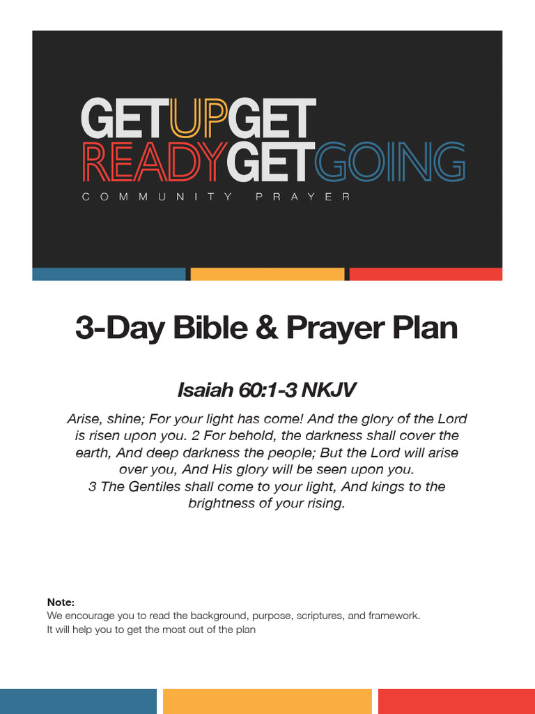 3-Day Bible Prayer Engagement Plan | PDF | Prayer | Glory (Religion)