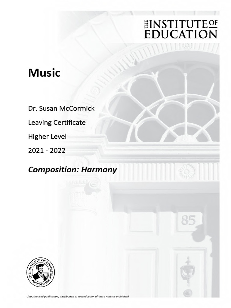 Music Composition Notes Harmony 6th Year 2021 22 Min | PDF | Chord ...