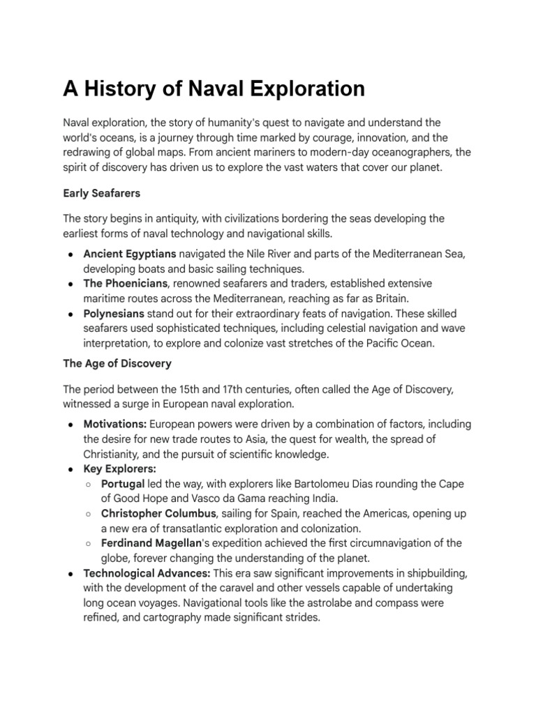 History of Naval Exploration Insights | PDF | Age Of Discovery ...