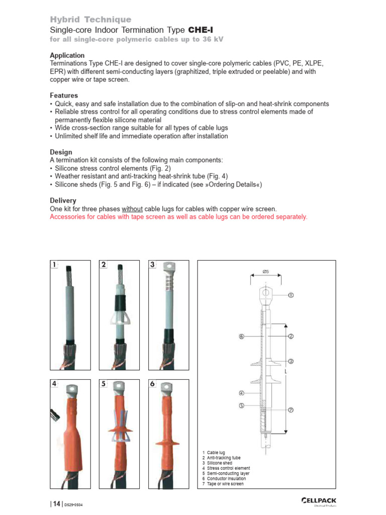 CHE-I Indoor Cable Termination Kit | PDF | Electrical Connector ...