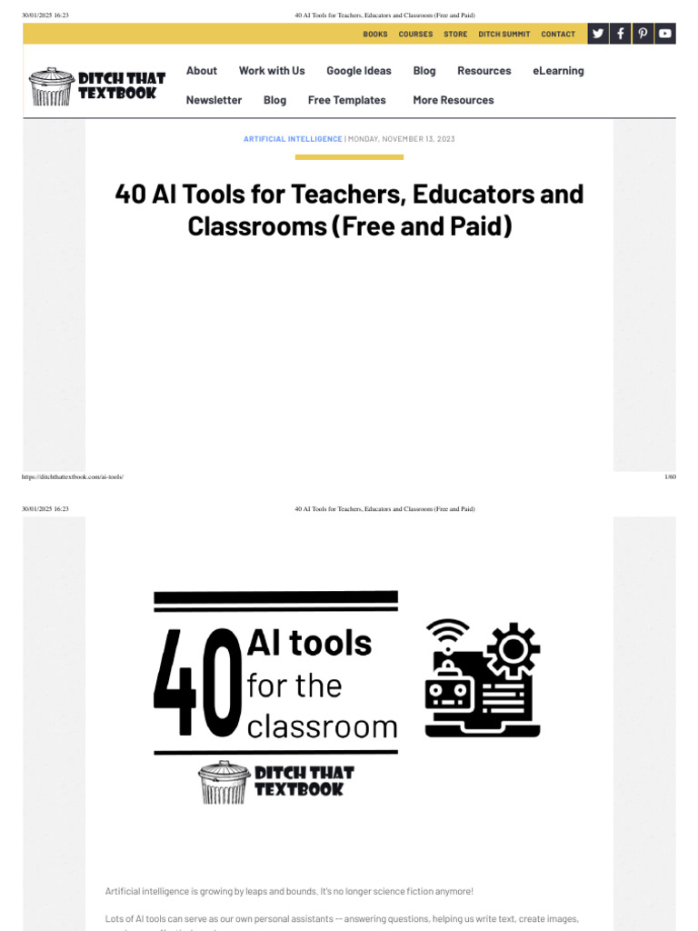 40 AI Tools For Teachers, Educators and Classroom (Free and Paid) | PDF ...