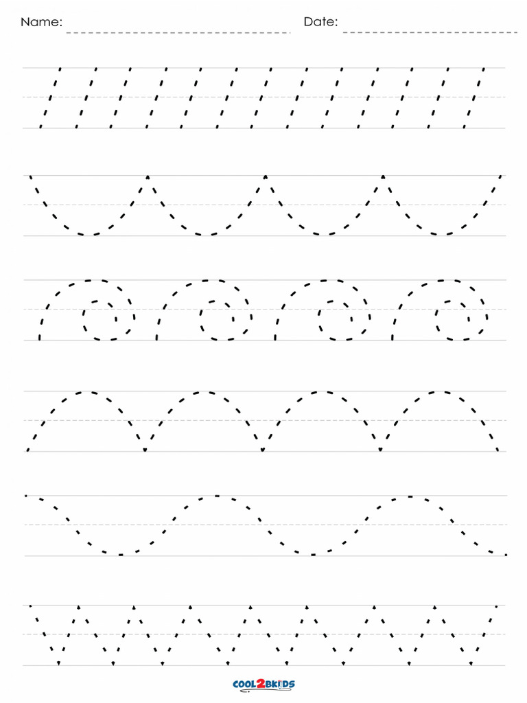 Tracing Lines Worksheets Printable For Toddlers | PDF