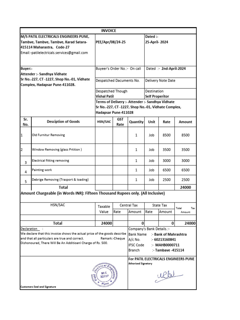 Tax Invoice April-2024 Jagadambha | PDF | Economies | Government Finances