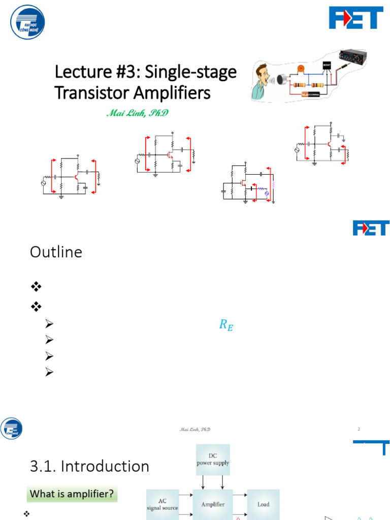 Lecture 3 Single-Stage Transistor Amplifiers - Uploading | PDF | Amplifier | Electrical Network