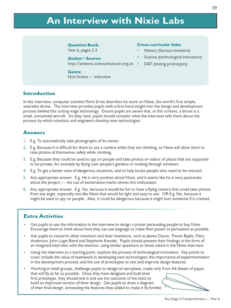 Year 6 Comprehension Answers Guide | PDF | Theseus | Poetry