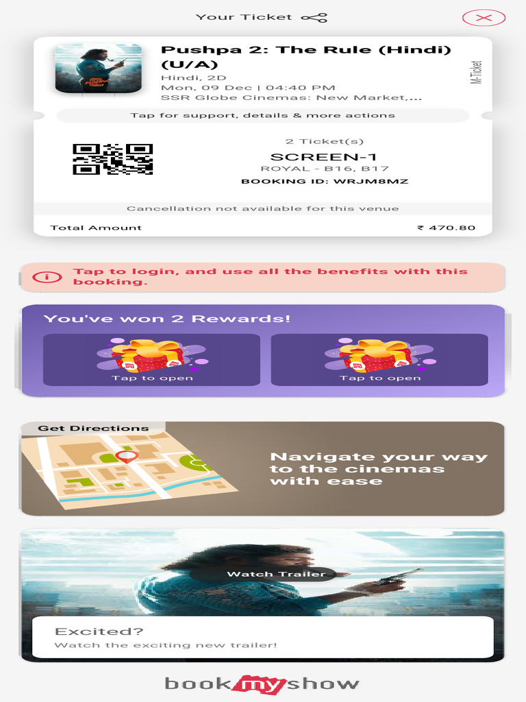 Booking Details - BookMyShow 2 | PDF