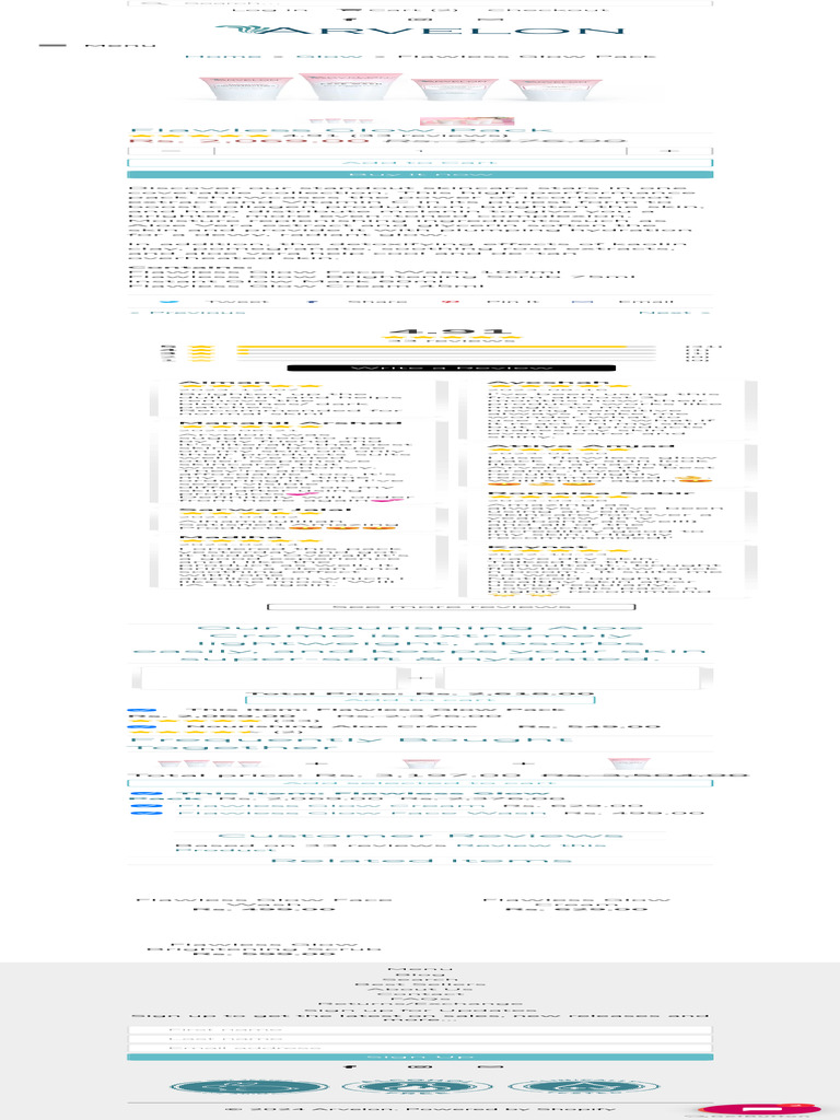 Flawless Glow Pack - Arvelon | PDF | Skin | Integumentary System