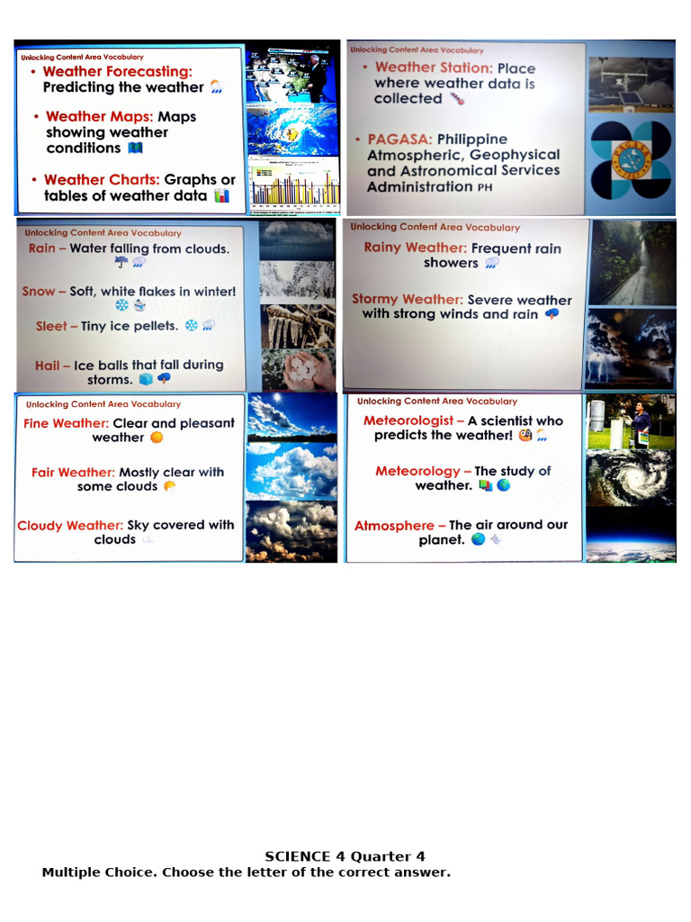 SCIENCE 4 Q4 Modular Activities | PDF | Weather | Weather Forecasting