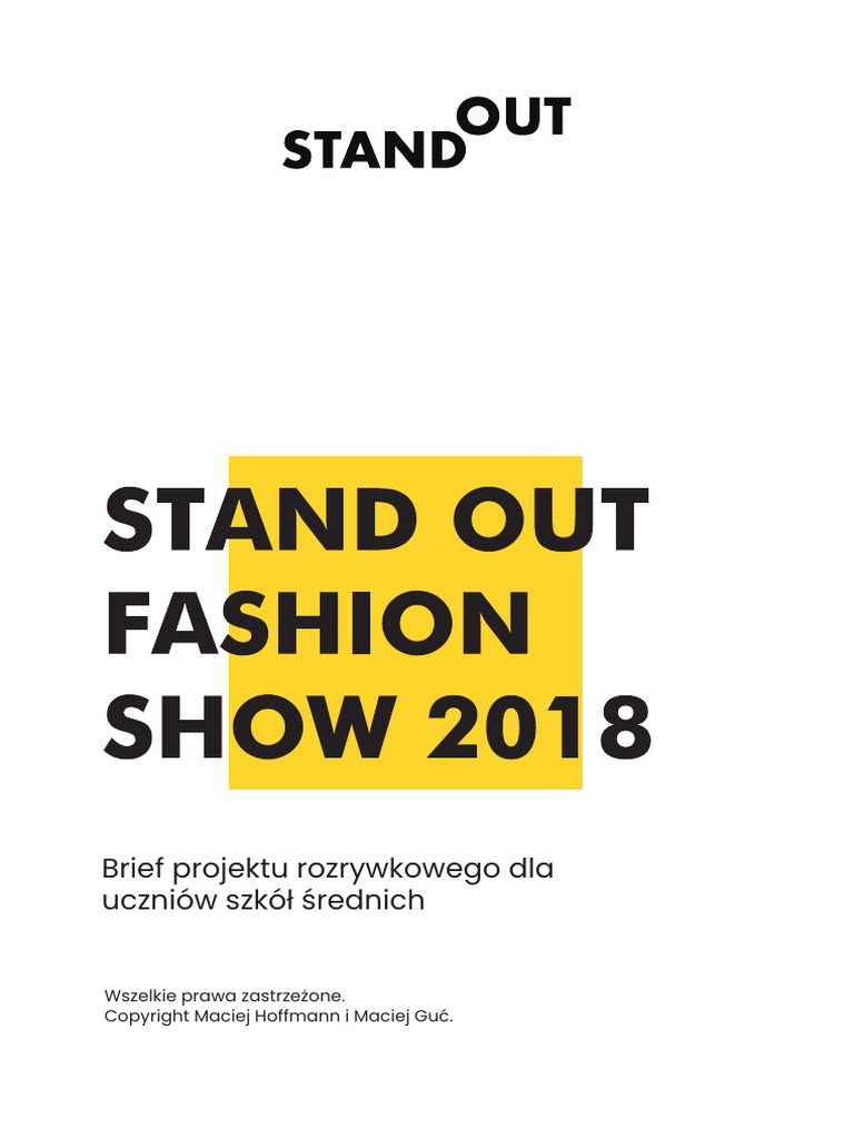 Stand Out Fashion Show - Brief | PDF