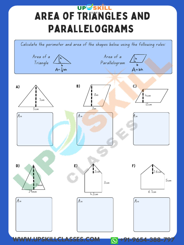 KS3_Area of Triangles and Parallelograms_UPSC-Y5&6 | PDF | Area | Euclid