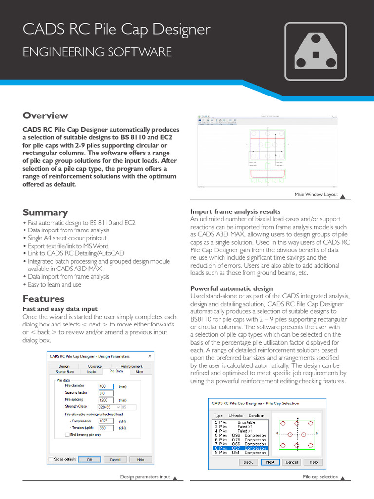 Pile Cap Design Software Overview | PDF | Computer Aided Design ...
