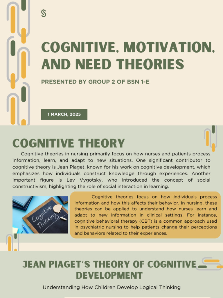 Group 2, Cognitive, Motivation & Need Theories | PDF | Motivational | Motivation