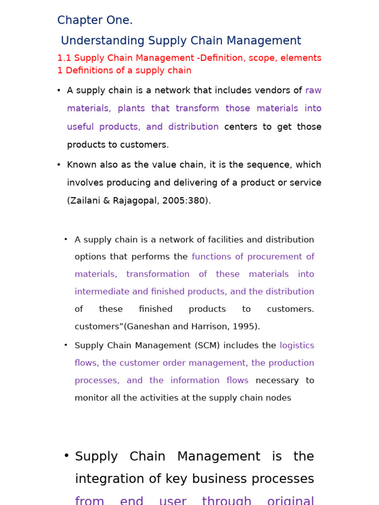 Supply Chain Logistics Chapter 1 - 4 | PDF | Procurement | Supply Chain ...