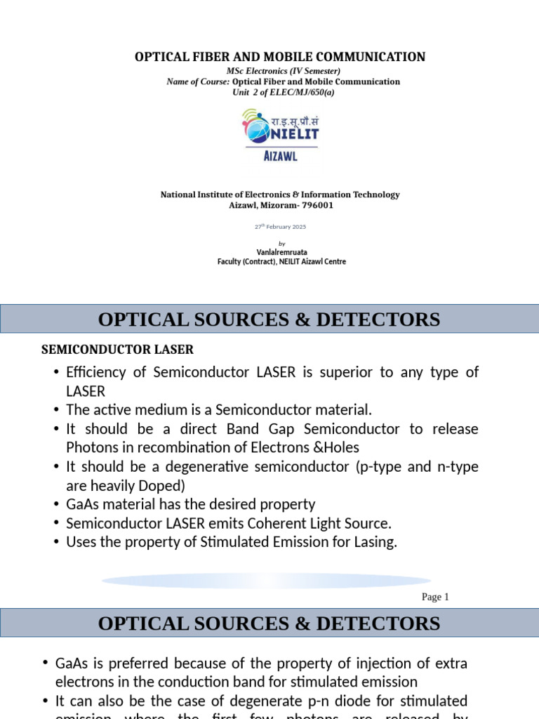 IV Sources And Detectors | PDF | Laser Diode | Laser