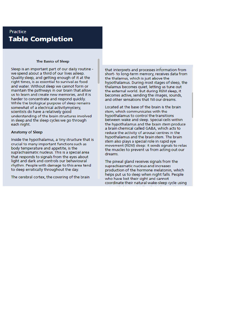 Table Completion - IELTS | PDF