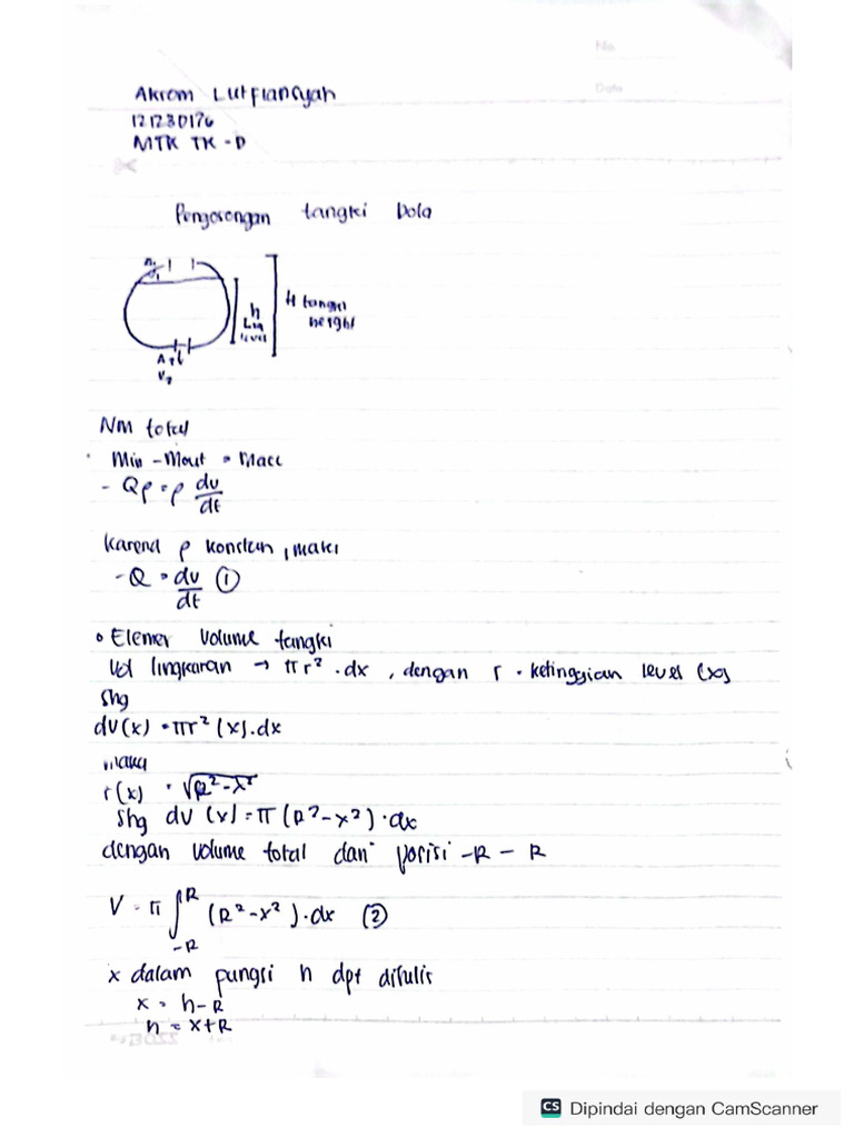 Pengosongan Tangki Bola-Akrom Lutfiansyah 121230176 | PDF