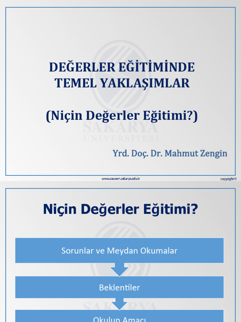 Degerler Egitiminde Temel Yaklasimlar (Dokuman) | PDF