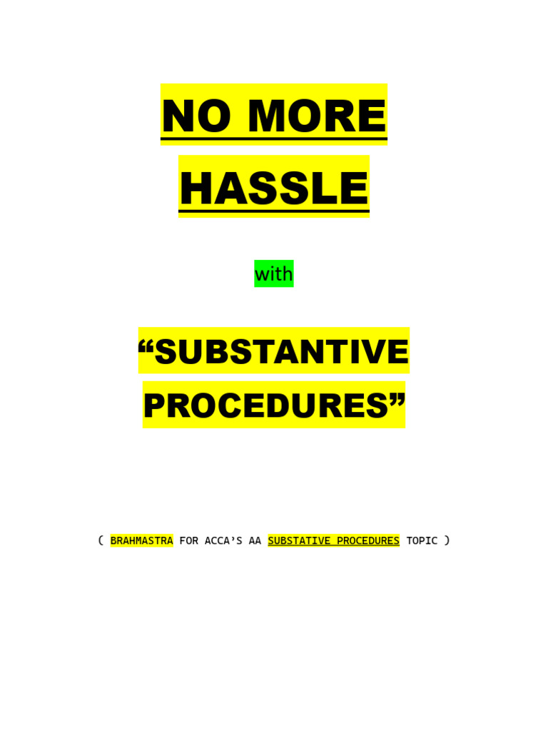 Substantive Procedures (Audit and Assurance) | PDF | Inventory ...