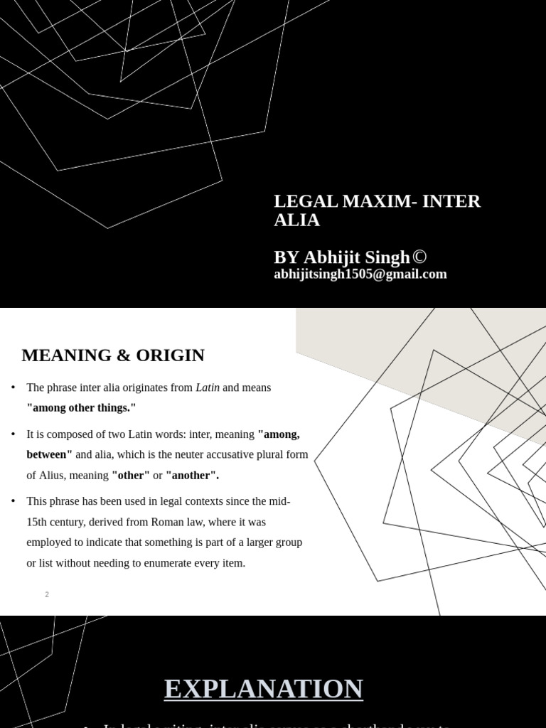 Legal Maxim Inter Alia by Abhijit Singh© 2025 | PDF | Precedent | First ...