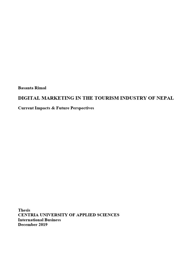 Rimal Basanta | PDF | Digital Marketing | Tourism