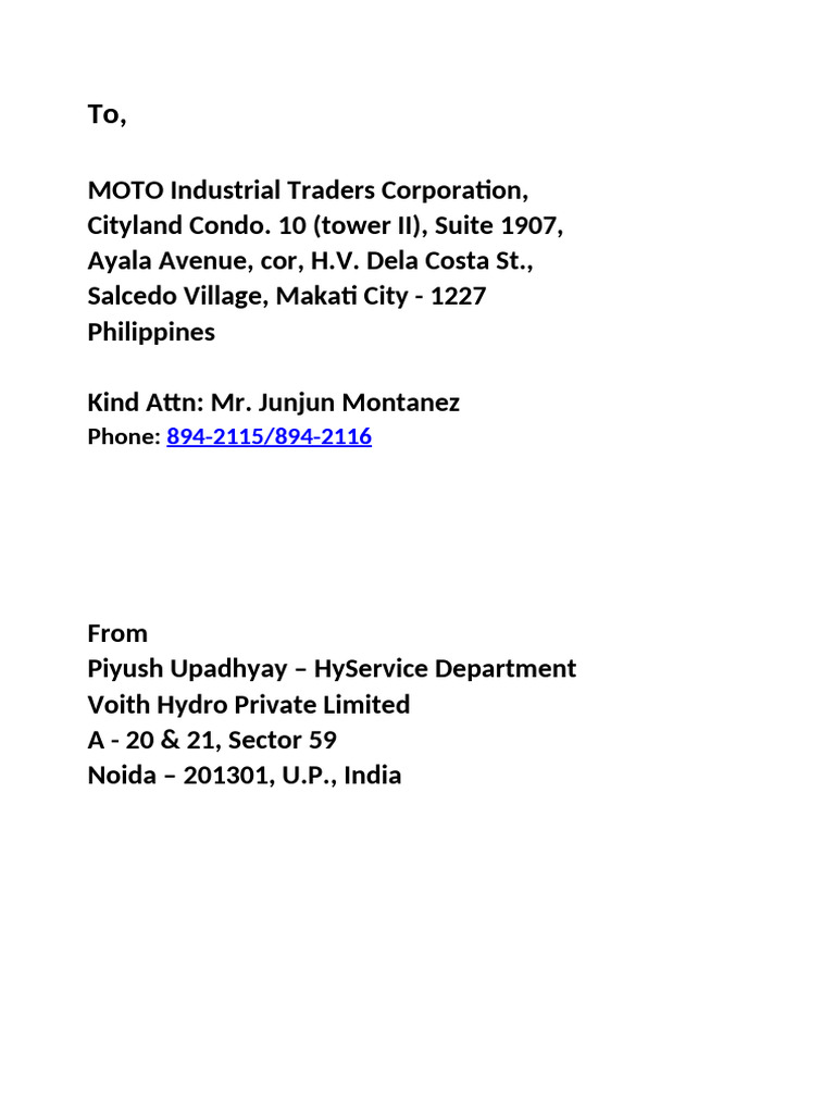 Moto - Address | PDF