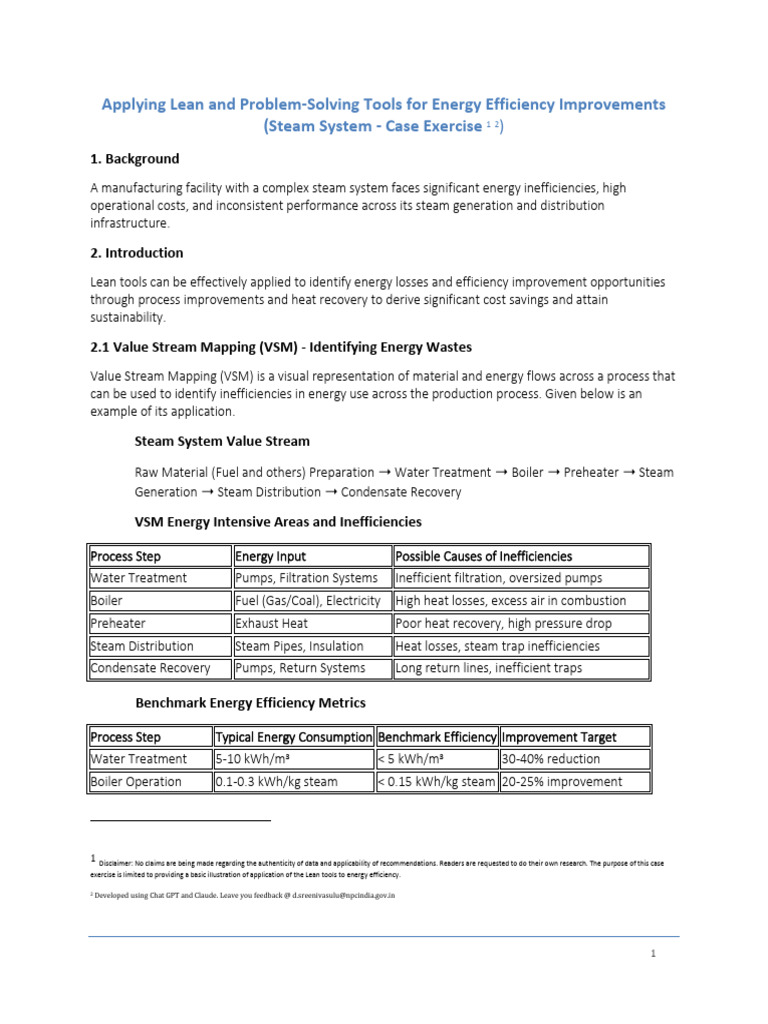 Applying Lean Tools for Energy Efficiency Improvements | PDF | Efficient Energy Use | Boiler