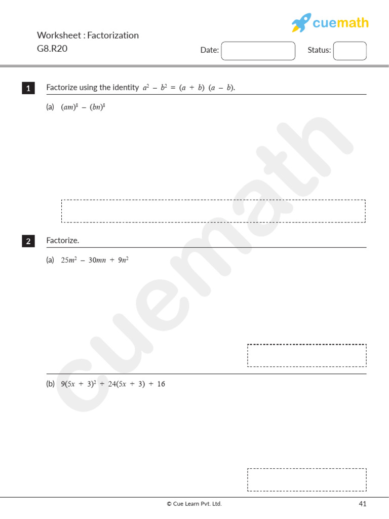 8th Grade Math Worksheet Factorization | PDF