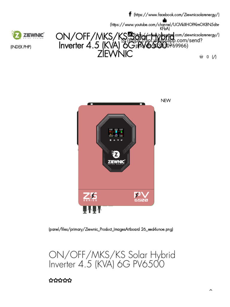 Buy ON - OFF - MKS - KS Solar Hybrid Inverter 4.5 (KVA) 6G PV6500 in ...