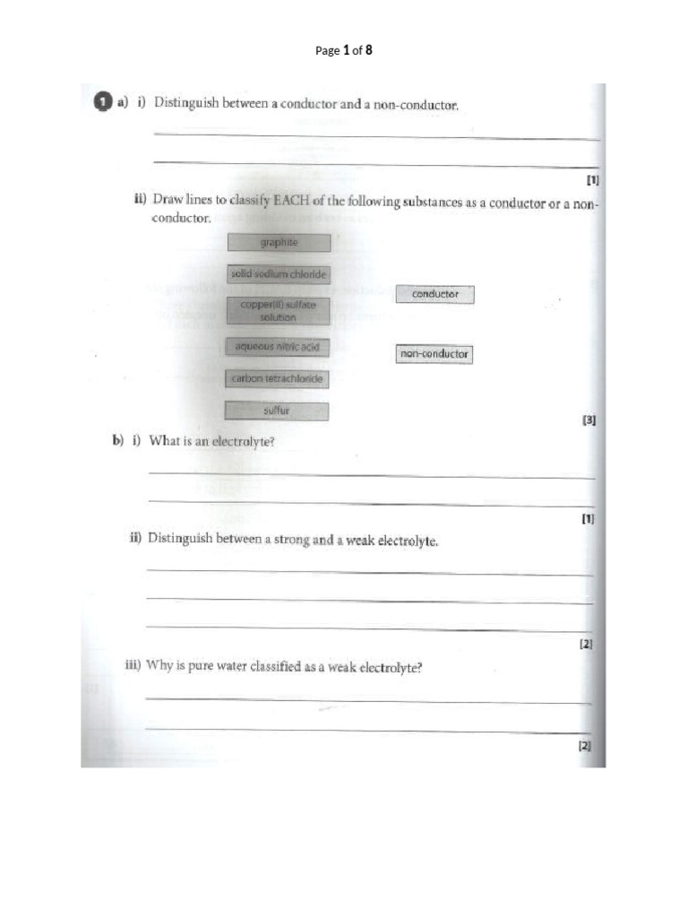 Electrolysis Worksheet | PDF