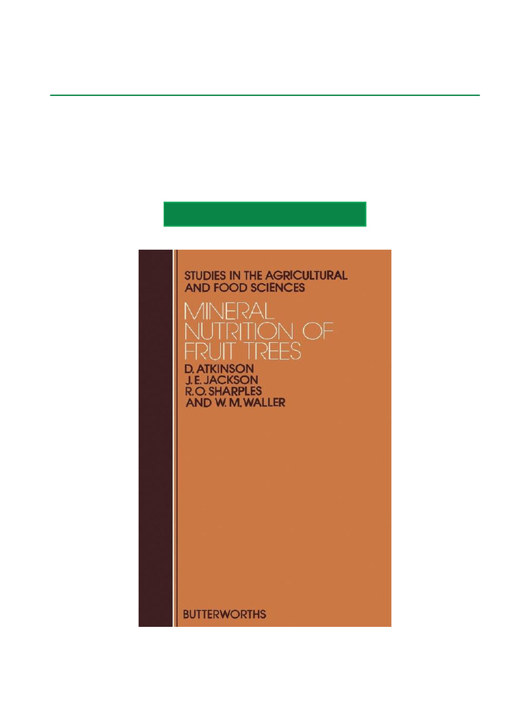 Mineral Nutrition for Fruit Trees Guide | PDF
