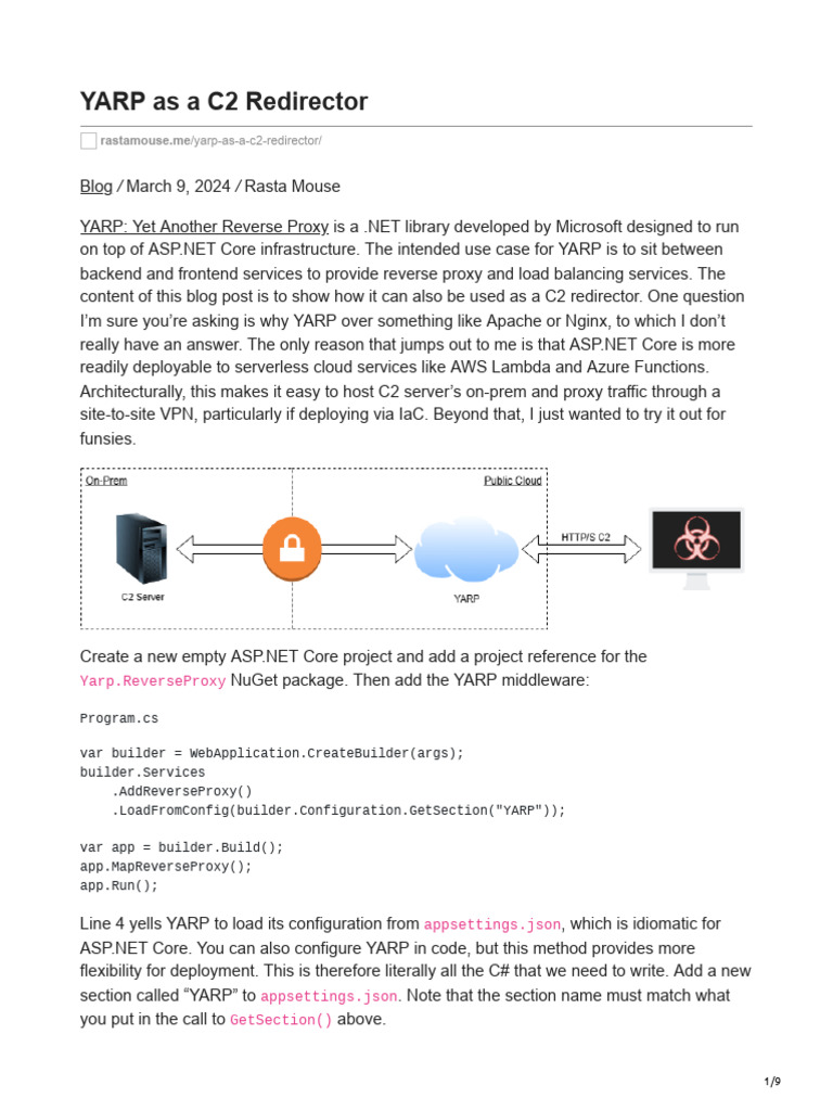2024-03-09 - YARP As A C2 Redirector | PDF | Internet Explorer | Proxy ...