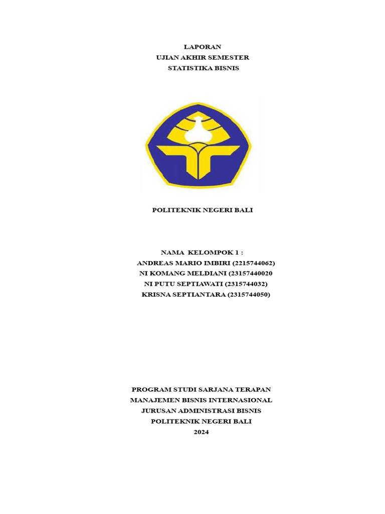 LAPORAN UAS Statistika | PDF