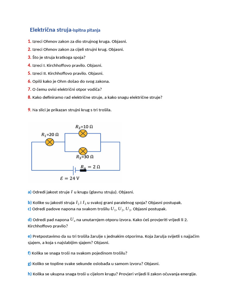 Električna Struja | PDF