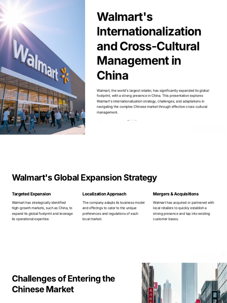 Walmarts Internationalization and Cross Cultural Management in China ...