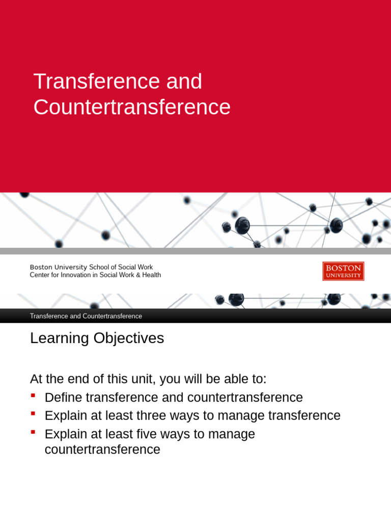 CHW - Supervisor - Recognizing Transference and Countertransference ...