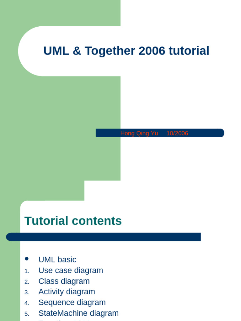 UML Together 2006 Tutorial | PDF | Use Case | Unified Modeling Language