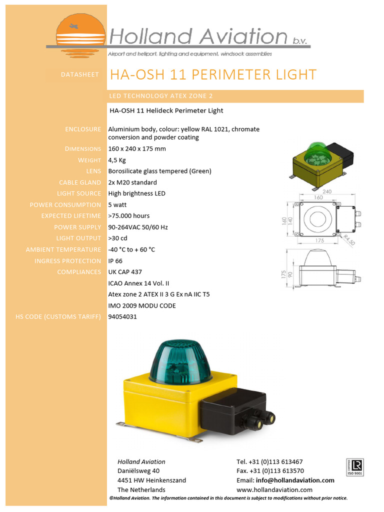 HA-OSH 11 Helideck Perimeter Light | PDF