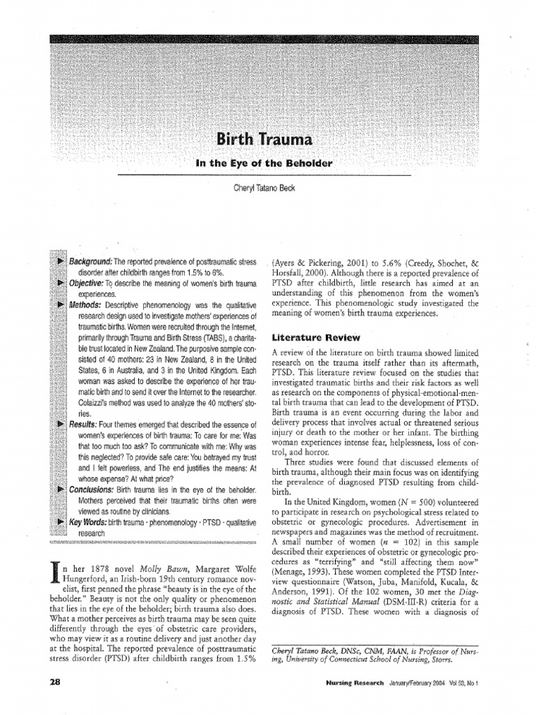 Birth Trauma - Ineyeofthebeholder | PDF