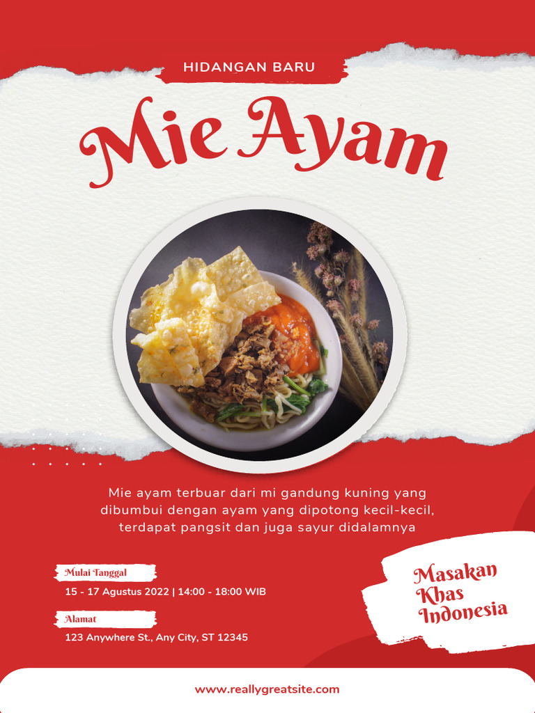 Merah Putih Sobekan Kertas Pamflet Promo Hidangan Baru | PDF