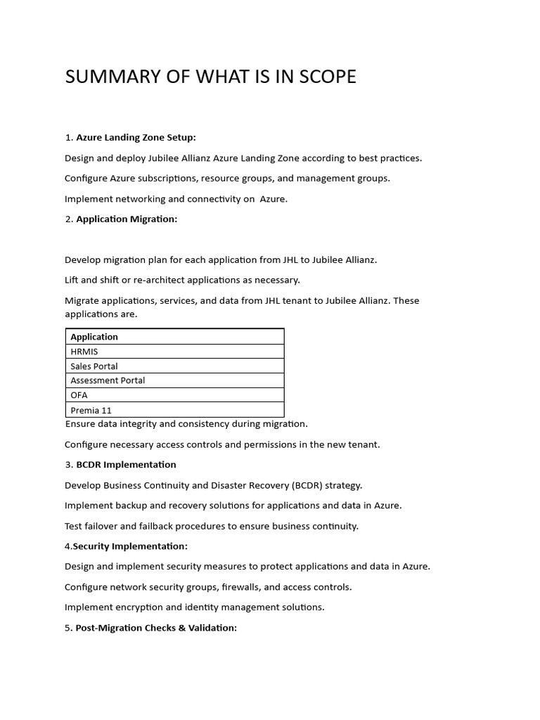 Summary of What Is in Scope | PDF