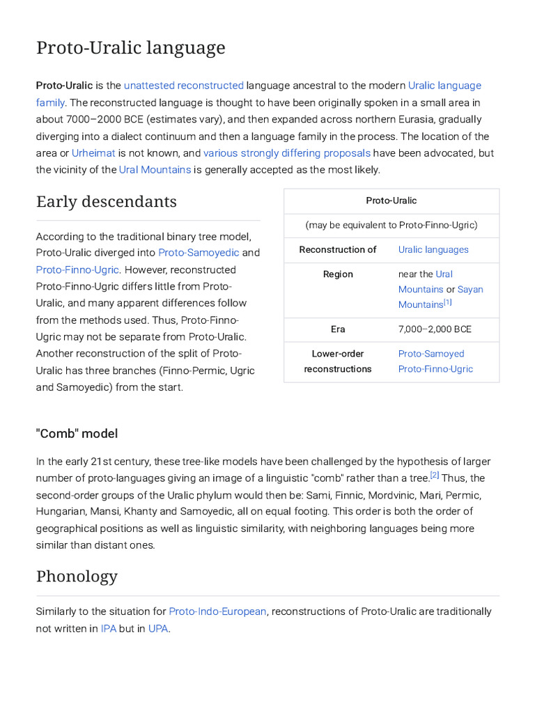 Proto-Uralic Language - Wikipedia | PDF | Linguistic Morphology | Linguistics