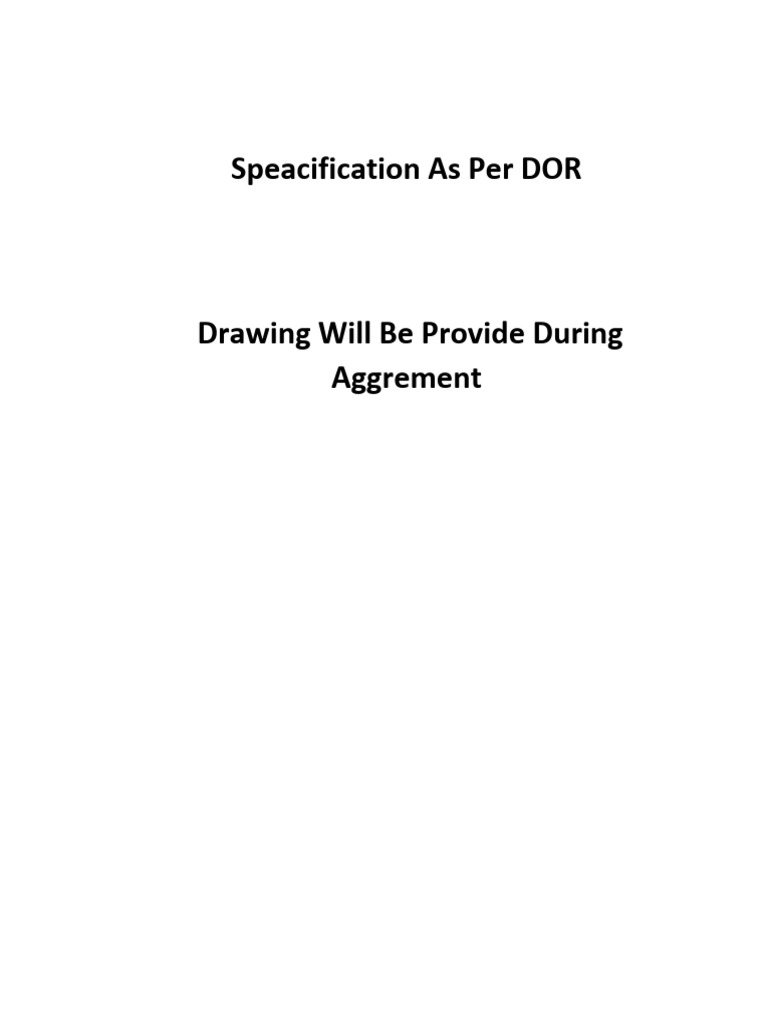 DOR Specification Document Overview | PDF
