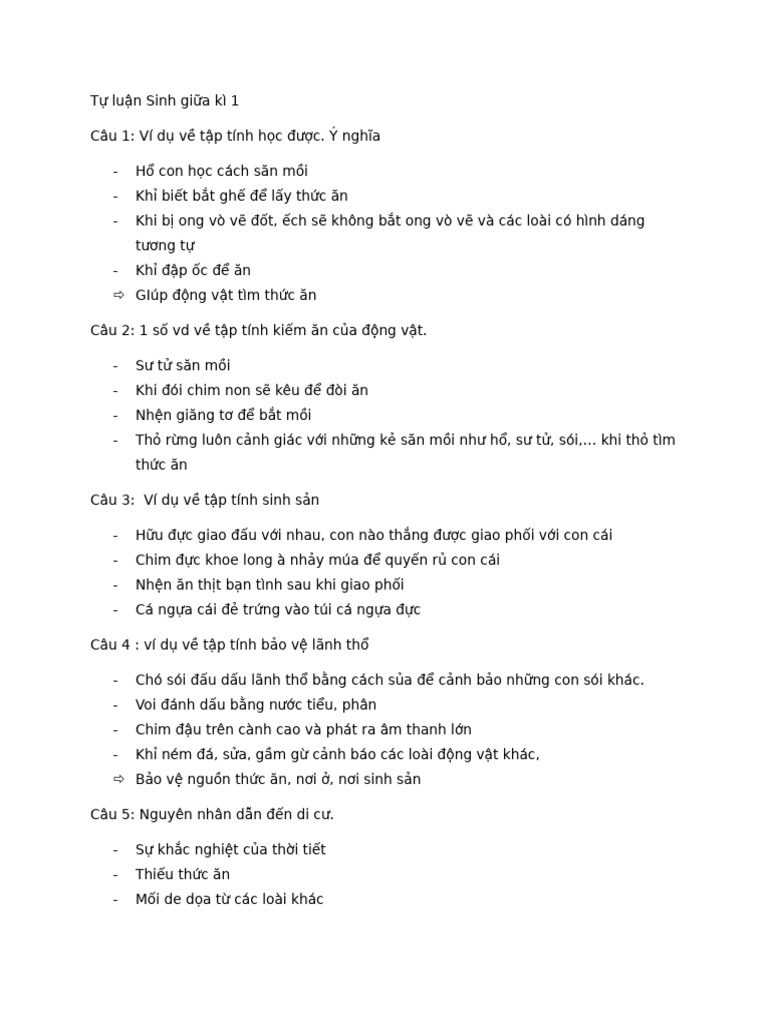 Sinh Gi A Kì 2 | PDF