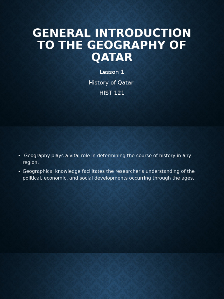 General Introduction To The Geography of Qatar | PDF | Qatar | Doha