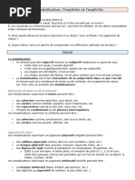 Exercices sur la modalisation en français | PDF | Phrase | Adverbe
