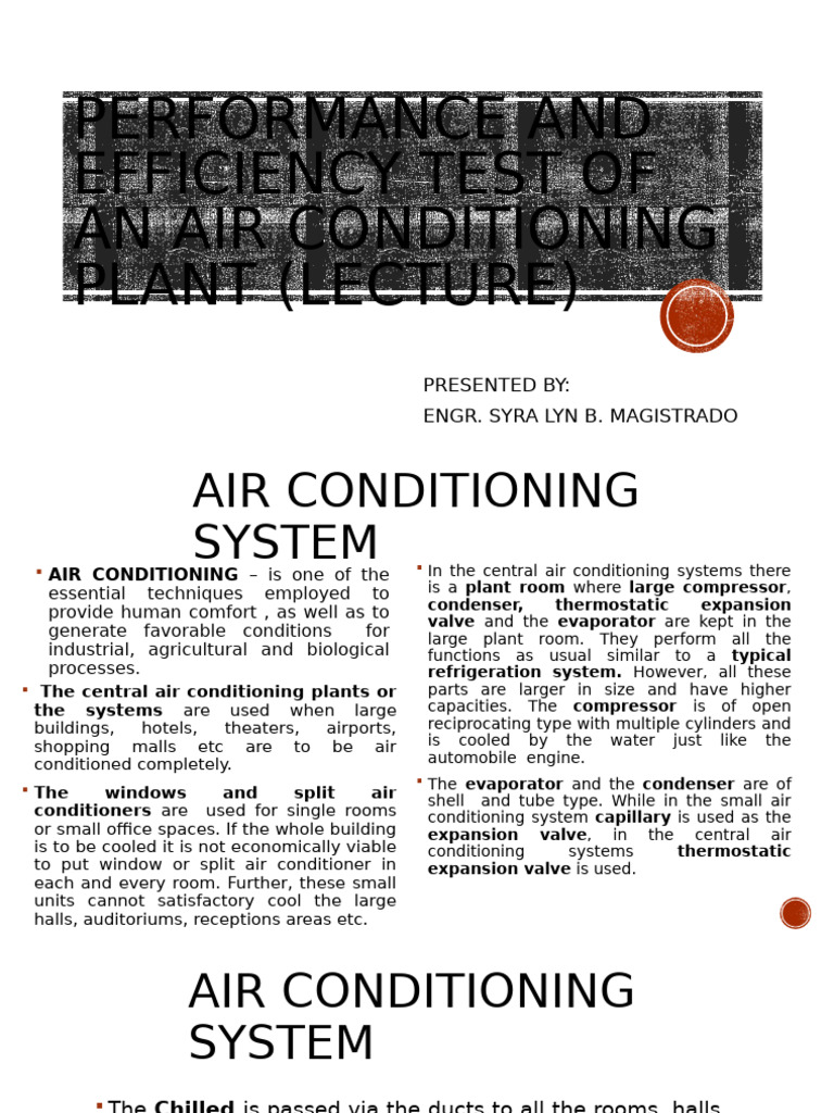 Air Conditioning Plant Efficiency Test | PDF | Air Conditioning | Duct ...