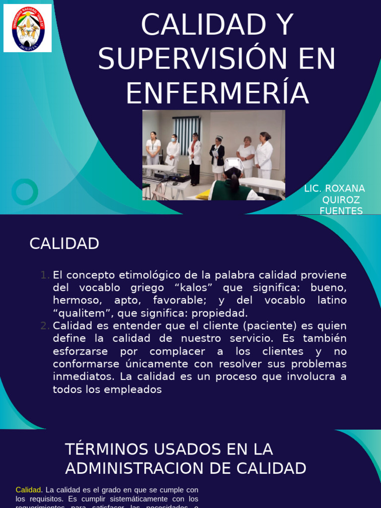 CALIDAD Y SUPERVISION EN ENFERMERIA | PDF | Calidad (comercial ...