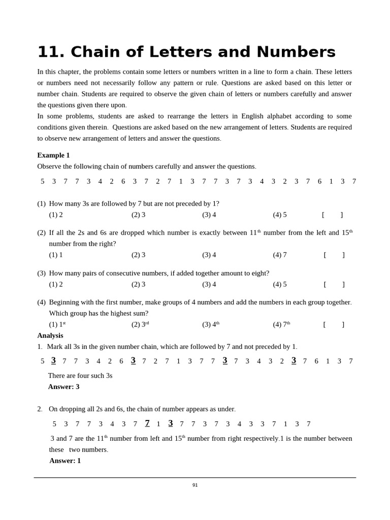 11-Chain of Letters and Numbers | PDF
